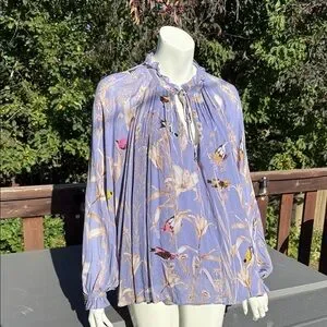 Banana Republic | Tops | Banana Republic Floralbird 0 Rayon Blouse ...